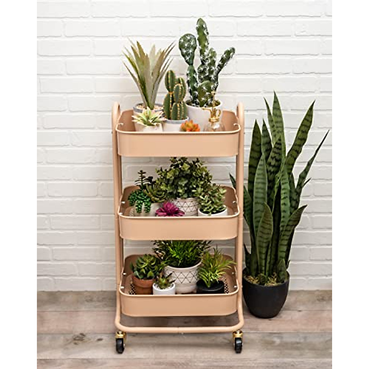 Storage- We R Memory Keepers- 3 Tier Cart- Tan/Oat