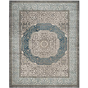 SAFAVIEH Sofia Collection 10' x 14' Light Grey/Blue SOF365A Vintage Oriental Distressed Non-Shedding Living Room Bedroom Dining Home Office Area Rug