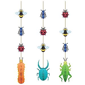 Creative Converting 3D Honeycomb Bugs Party Hanging Decor - 3pcs