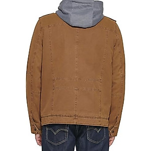 Levi's mens Four-pocket Hooded Jacket, Brown, Large US