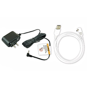 WirelessFinest Power Supply Home Charger Adapter Replacement for Infant Optics Model DXR8 Pro ONLY Baby Infant Monitor and Video Camera 10FT Long Cable Cord + USB Cable. NOT for DXR8