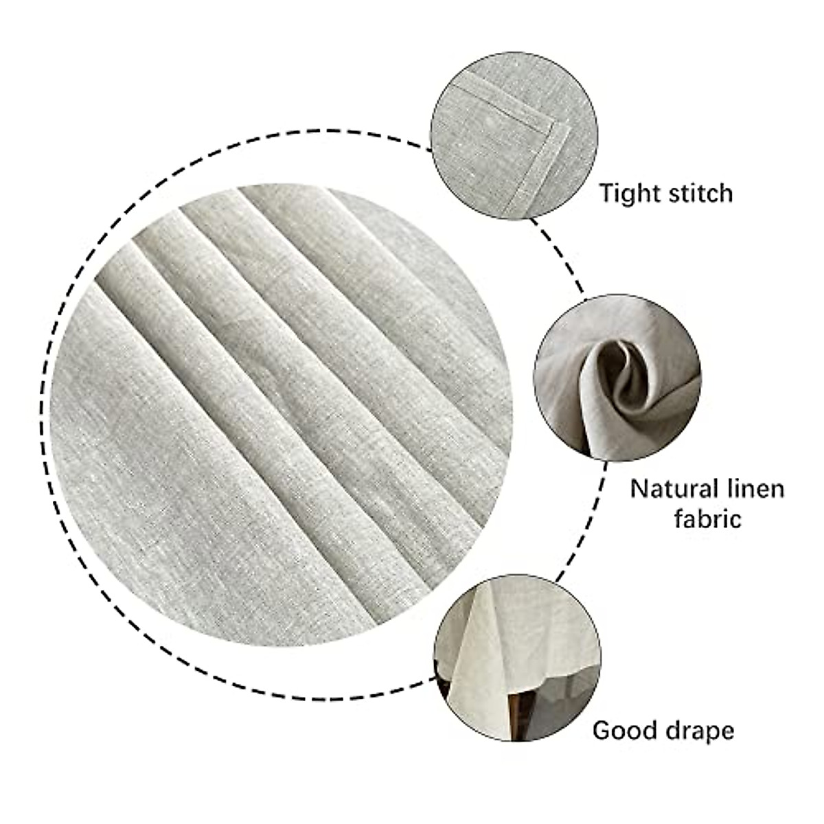 EVERLY 100% Pure Linen Rectangle Tablecloths 60x108Inches for Dining,Buffet Parties,Picnic,Events,Weddings and Restaurants,Decorative Halloween,Thanksgiving Machine Washable Tablecloths-Natural Linen