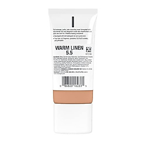 Neutrogena Clear Coverage Flawless Matte CC Cream, Full-Coverage Color Correcting Cream Face Makeup with Niacinamide (b3), Hypoallergenic, Oil Free & Fragrance Free, Warm Linen, 1 oz