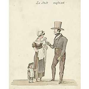 ArtDirect Pieter van Loon 20x24 Gold Ornate Framed and Double Matted Museum Art Print Titled: Family Group (1811-1873)