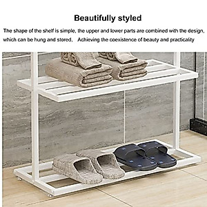 Bevis David Freestanding Towel Racks for Bathroom Floor Modern 3 Tier Hotel Bathroom Metal Towel Rack Drying Rack Outdoor Pool Towel Rack with Storage Rack Laundry Drying Rack for Quilt/Blanket