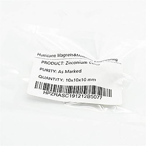 10mm Zirconium Element Cube for Element Collection 0.39" Zr Density Cube Periodic Table Collect DIYs Biz Gift