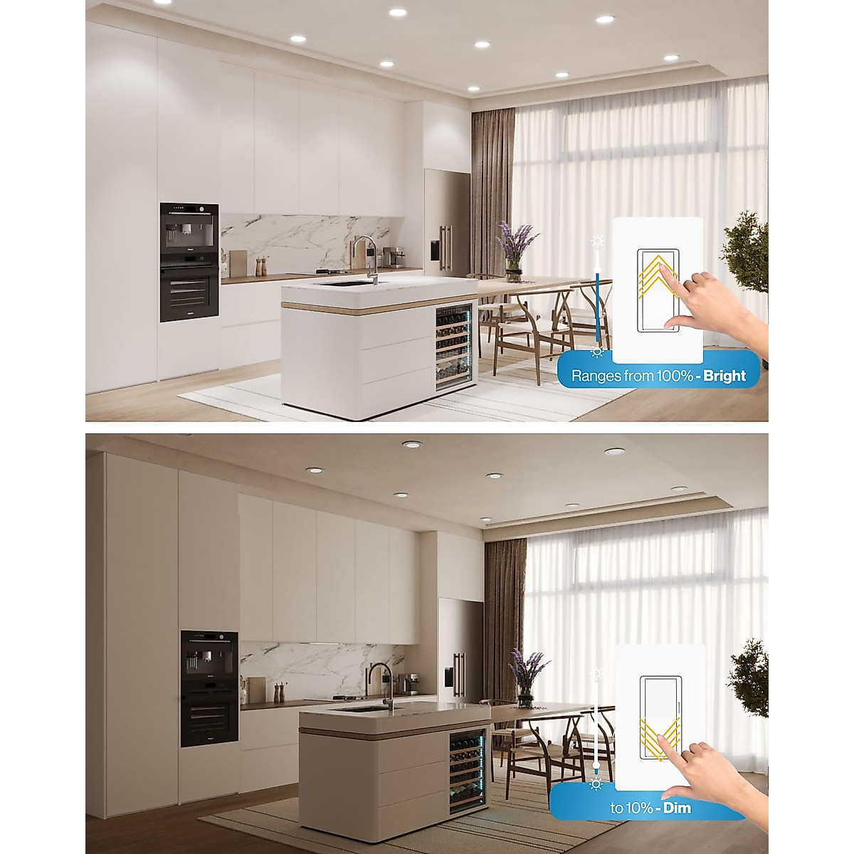 Sunco 6 Pack 4 Inch Ultra Thin LED Recessed Ceiling Lights Slim 3000K Warm White, Dimmable, 10W, Wafer Thin, Canless with Junction Box