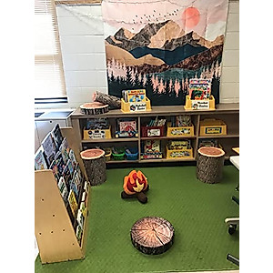 HYSEAS Decorative Round Throw Pillow, 3D Digital Print Comfortable Kids Funny Cute Wood Log Pillow Cylinder Floor Cushion for Home, Couch, Sofa, Bedroom, Living Room Decor, Trunk