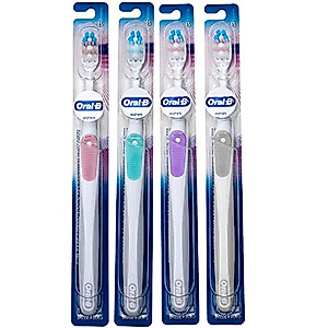 Oral-B Gum Care Extra Soft Toothbrush for Sensitive Teeth and Gums, Compact Small Head,(Colors Vary) - Pack of 4