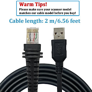 SOTESIN USB Cable for Honeywell Barcode Scanner, USB to RJ45 Cable, CBL-500-300-S00 1900GHD 1900iSR 1902GHD 1902GSR 1300G 1250G MS7580(New Version) 1450G MS7980G 1200G 1910 (1900-7FT-Straight)