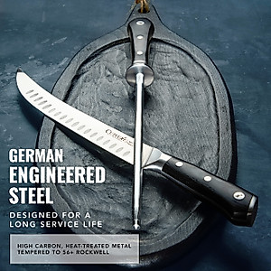 Cutluxe Honing Rod, Sharpening Steel for Kitchen Knives – 10" Honing Steel – Ergonomic Handle Design – Artisan Series