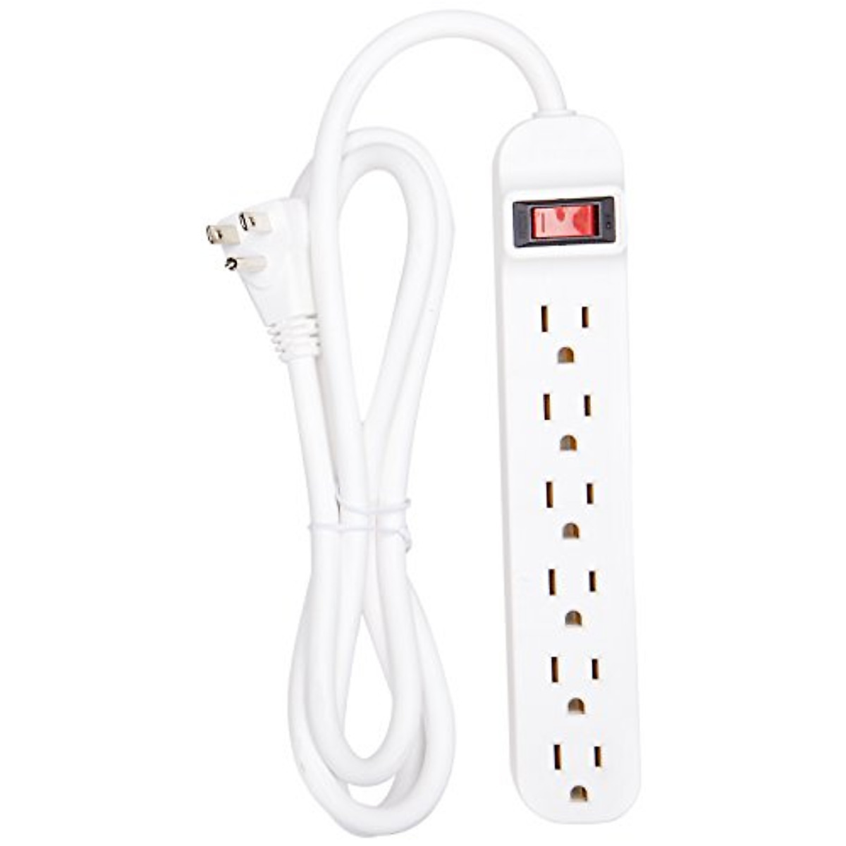 Belkin 6-Outlet Power Strip with five-foot cord, White