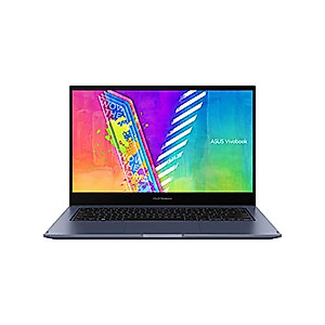 ASUS VivoBook Go 14 Flip Thin and Light 2-in-1 Laptop, 14 inch HD Touch, Intel Celeron N4500 CPU, UHD Graphics, 4GB RAM, 64GB eMMC, NumberPad, Windows 11 Home in S Mode, Quiet Blue (Renewed)