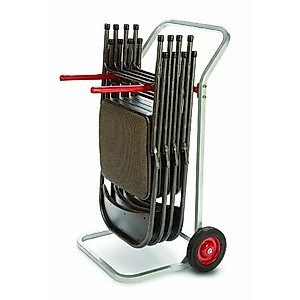 Raymond 750 Folding Chair Dolly with 8" x 1-3/4" Skid-Resistant Rubber Wheels, 180 lbs Capacity, 27-3/4" Width x 43" Height x 22-1/2" Depth