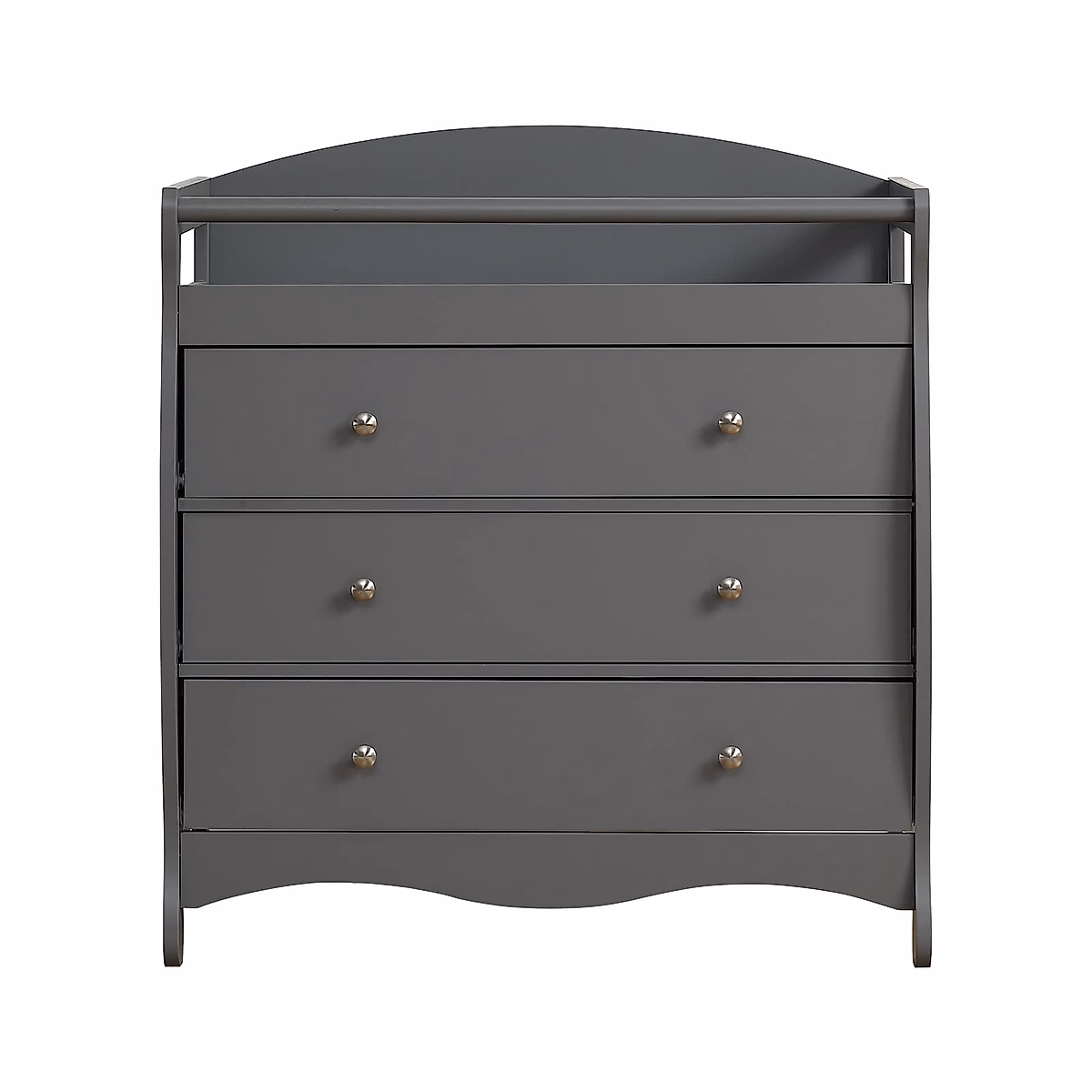 Guangshuohui 3-Drawer Changing Table, Wooden Bed Nursing Table Infant Diaper Changing Station with Drawers, Safety Rails & Strap, Baby Changing Table Dresser for Nursery, Easy Assembly (Grey)