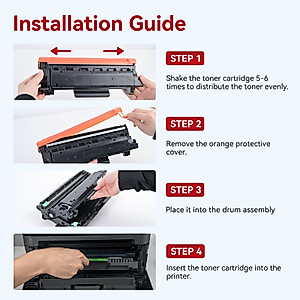 LemeroSuperx Compatible Toner Cartridges and Drum Unit Replacement for Brother TN760 TN730 TN 760 DR730 Work for HL-L2350DW MFC-L2710DW HL-L2395DW MFC-L2750DW Printer (2 Black, 1 Drum Unit, 3 Pack)