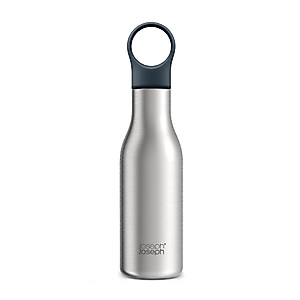 Joseph Joseph Loop™ Vacuum Insulated Water Bottle 500 ml (17 fl. oz) - Brushed/Anthracite