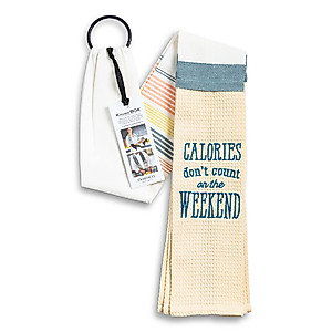 DEMDACO Calories Don't Count Extra Long Cotton Blend Over The Shoulder Kitchen Towel Boa