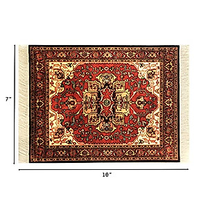 Beautiful Oriental Rug Style Mousepad, Miniature Carpet Computer Mouse Pad, Rectangular, Non-Slip, Elegant Office Accessories