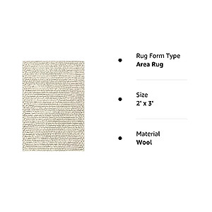 SAFAVIEH Natura Collection 2' x 3' Ivory NAT620A Handmade Premium Wool Accent Rug