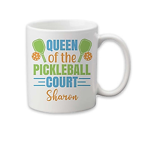 Personalized Queen of the Pickleball Court Mug | Pickleball Accessories | Gift For Grandma | Gifts For Her | Mothers Day Gift | Unique Mom Gift | Gift for Pickleball Player | Pickleball Player Mug