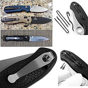 KNIFIUS 2 pcs Deep Carry pocket clips,Titanium Alloy Pocket Clip for EDC Knife, Practical Waist Accessories for Outdoor (B)