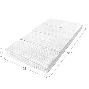 Toddler Nap Mat, Sleeping Mat for use in Preschools and Daycares, Folding Rest Mat with Ultra Soft Jacquard Waterproof Cover, 52''x28'', X-Large Size, Grey