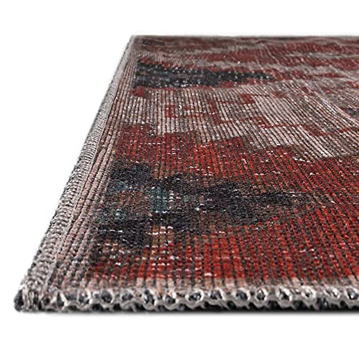 Rugs.com Sisu Collection Washable Rug – 2' x 3' Rust Red Flatweave Rug Perfect for Entryways, Kitchens, Breakfast Nooks, Accent Pieces