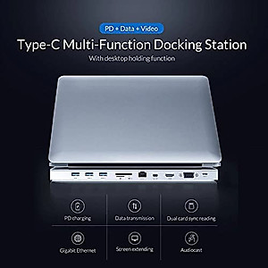 GPPZM 10 in 1 Type-c HUB TF&SD Card Reader VGA Mini DP HDMI-Compatible RJ45 PD Charger USB3.1 Laptop Hub