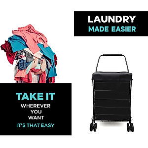 Jumbo Waterproof Shopping Cart Liner, 600D Oxford Zipper Closure, for Groceries & Laundry Bag