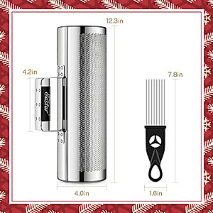 Eastar Stainless Steel Guiro Instruments Latin Percussion Instrument Shaker Musical Instruments 4" x 12" Metal Guiro with Scraper
