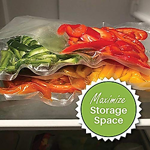 Foodsaver Compatible 50' Vacuum Food Storage Bag Rolls | Heavy Commercial Grade | One 8" X 50' and One 11" X 50' | Storage or Sous Vide