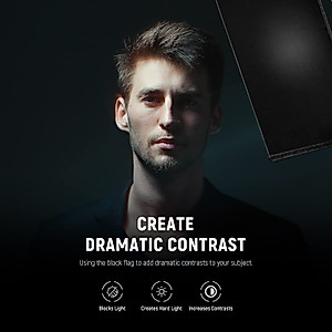 NEEWER Foldable Scrim Flag Kit, 24x36in/60x90cm 5 in 1 Photography Flag Panel Lighting Reflector Diffuser Light Modifier Shaper for Soft, Diffused & Light Effects, Carry Bag Included, SF6090F