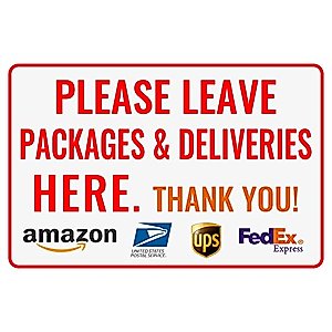 Bestylez Please Leave Packages Deliveries Here - Bestylez Delivery Sign for Outdoor Use 12" * 8" (153)