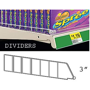 Universal Shelf Lip & Adjustable Depth Divider Kit, [1] 48" L Adhesive Front Lips w/ [10] 3" H Divider