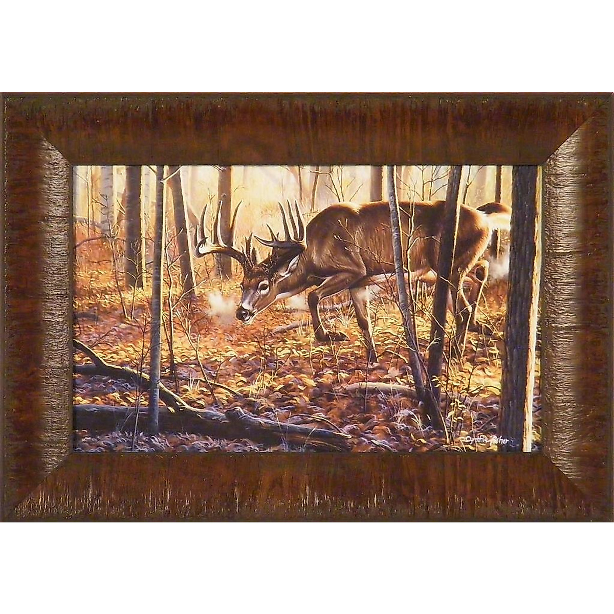 Hot On The Trail by Cynthie Fisher 11x15 Deer Buck Framed Art Print Wall Décor Picture