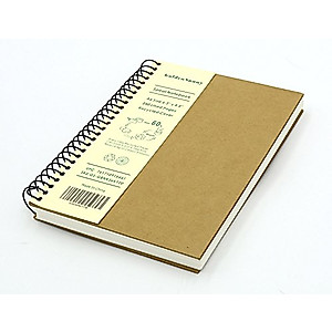 Small Spiral Notebook, 240 Lined Pages, A6 Size Wide Ruled Paper, Recycled Hard Cover - GoldenSunny