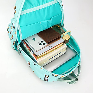 Cute Corgi Dog Backpacks for Girls Boys School Backpack School Bags for Women Men Teens (BLACK)