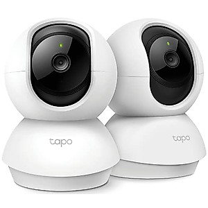TP-Link Tapo 2K Pan/Tilt Security Camera for Baby Monitor, Dog Camera w/ Motion Detection, Motion Tracking, 2-Way Audio, Night Vision, Cloud/Local Storage, Works w/ Alexa & Google Home, 2-Pack(C210P2)