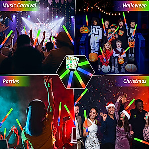 JDNRXO 28 PCS Glow Sticks Bulk, LED Light Up Foam Sticks Party Favors with 3 Flashing Modes, Glow in The Dark Party Supplies for Halloween, Wedding, Birthday, Carnival - Extra 5 Glowing Stickers
