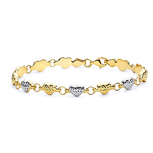 14k REAL Two Tone Gold Stampato Bracelet - 7.25"