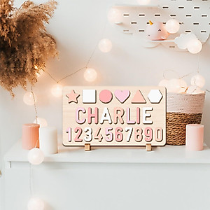 Personalized Name Puzzle Easter Gifts for Kids, Custom Easter Basket Stuffers Toddler Puzzle Toy for Boy Girl Gift with Engraved Text Greetings on Back Toys for 1 Year Old Girl Gifts