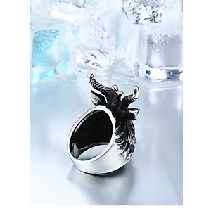 Gold Star Goat Black Phillip Ring Pentagram Lucifer Sigil Satanic Leviathan Stainless Steel Baphomet Pentagram Pendant Satan Satanist Devil Halloween Witchcraft Sabrina Spell Goth Gothic