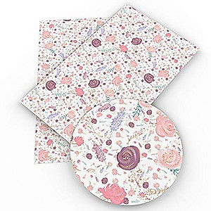 8x13 Inch Leather Roses Flowers for Sewing Garments- Flower Leather Sheets for Jewelry Making- Synthetic Leather Sheets for Bows- Colorful Faux Leather Fabric Synthetic Leather Sheets (Style 7)