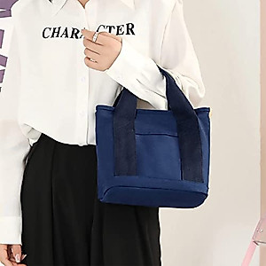 PSFS Large Capacity Multi-Pocket Handbag, Crossbody Bag Women Shoulder Handbag Canvas Tote Bags for Women (Gray - Crossbody)