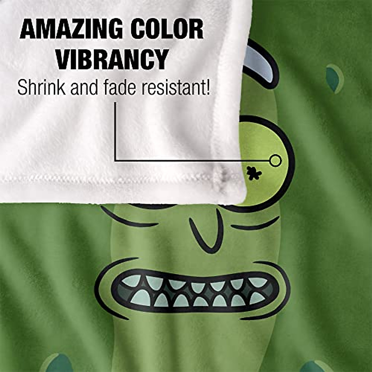 Rick and Morty Pickle Rick Silky Touch Super Soft Throw Blanket 36" x 58",Multi