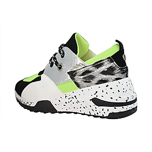 LUCKY STEP Women's Climbing Hiking Retro Jogger Cliff Sneakers Running Sport Trainer Shoes (10 B(M) US, Neon Green)