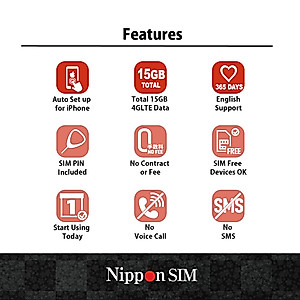 Japan Data Only SIM Card 180 Days | 15GB High-Speed 4G LTE + Unlimited Data at Reduced Speed | No Roaming Needed for Faster, Safer Access | Hotspot tethering Supported | Docomo Network | Made in Japan