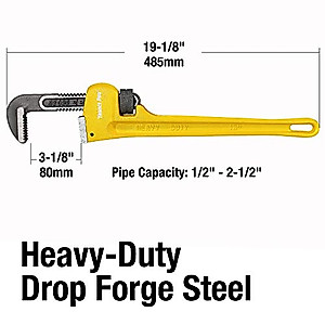 Tradespro 830918 18-Inch Heavy Duty Pipe Wrench, Yellow