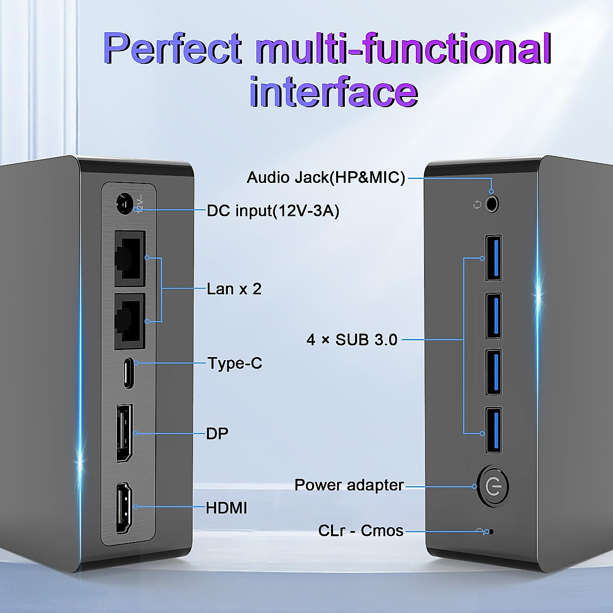 Dual LAN Mini PC, Win 11 Pro, 8GB RAM, 256GB SSD Storage Mini Desktop Computer Intel Celeron Processor N5105, Mini PC for Home/Office